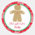 Gingerbread Girl Kids Gift Tag Christmas Sticker | Zazzle