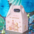 Gingerbread Girl Pink Christmas 1st Birthday Gable Favor Boxes | Zazzle