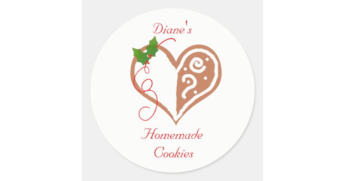 Gingerbread Heart Baking Sticker | Zazzle