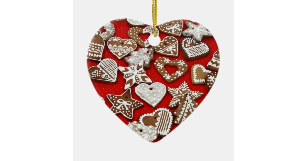 Gingerbread Heart Christmas Ornament | Zazzle