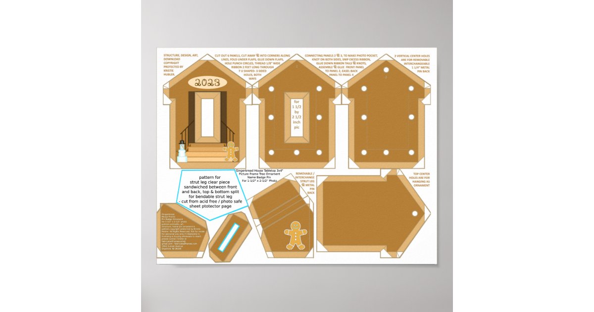Gingerbread House 2023 DIY Photo Frame Printable Poster | Zazzle