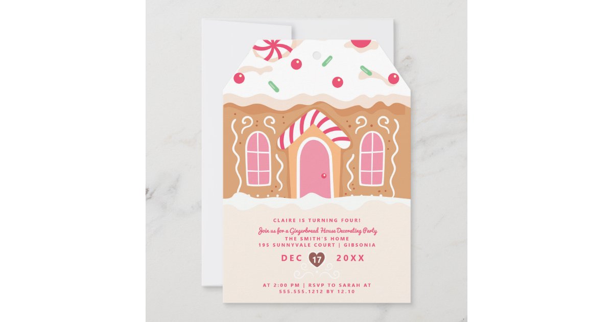 Gingerbread House Birthday Party Invitation | Zazzle