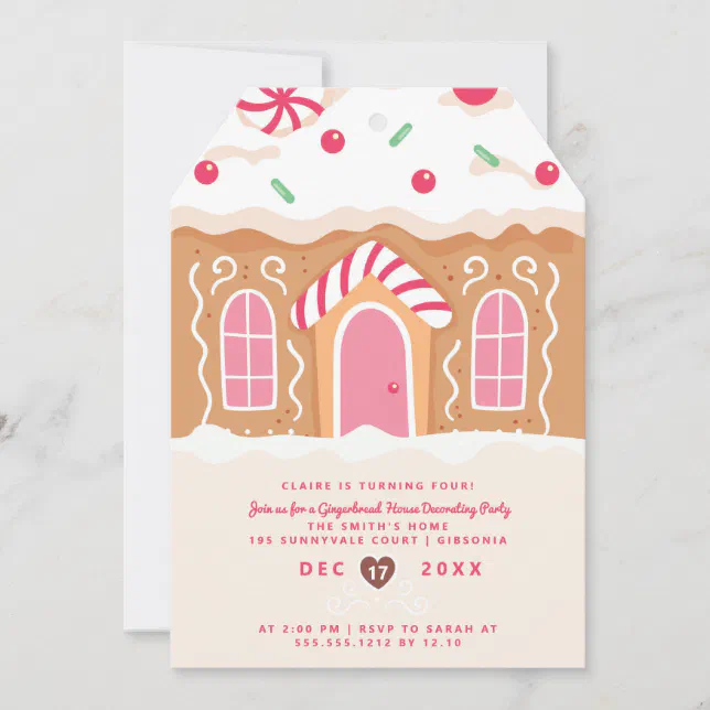 Gingerbread House Birthday Party Invitation | Zazzle