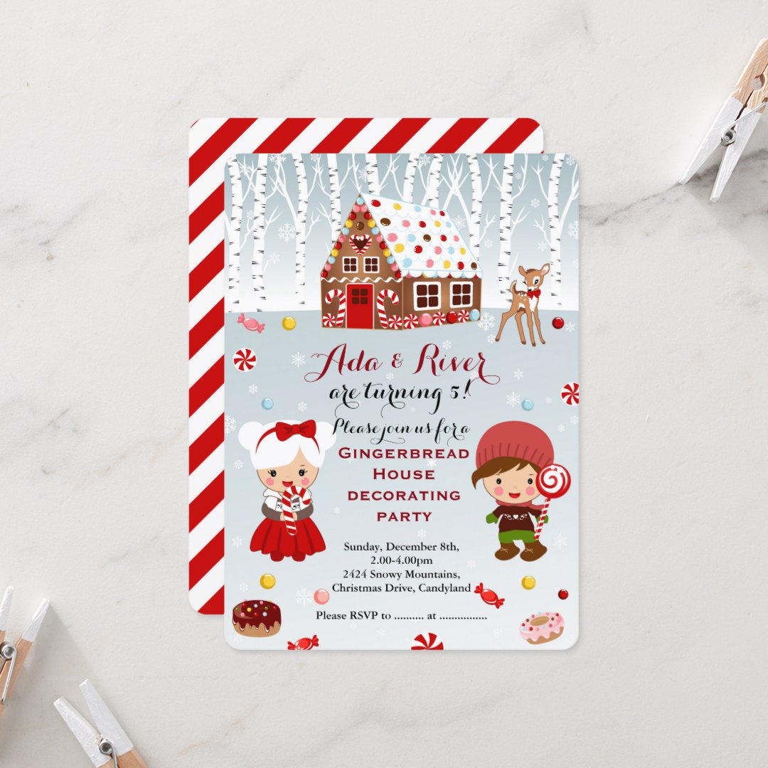 Gingerbread House Birthday Party Invitation | Zazzle