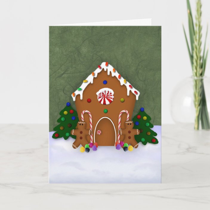 Gingerbread House Christmas Card | Zazzle.com