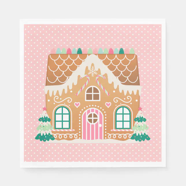Gingerbread House | Christmas Cookie Exchange Napkins | Zazzle