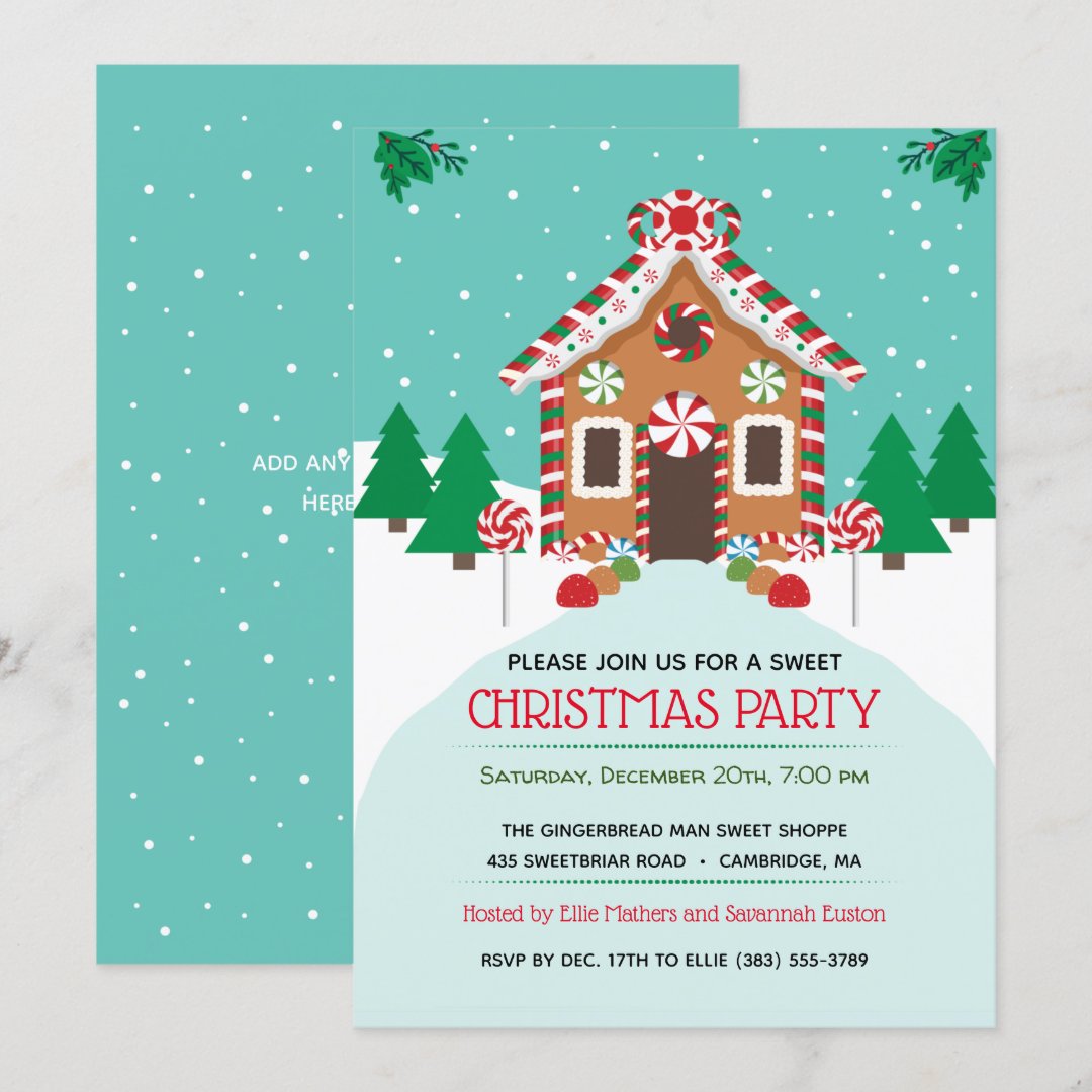 Gingerbread House Christmas Holiday Party Invitation | Zazzle