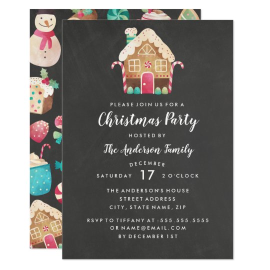 Gingerbread House Christmas Party Invitation | Zazzle.com