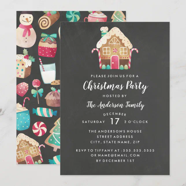 Gingerbread House Christmas Party Invitation | Zazzle
