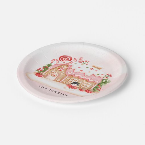 Gingerbread House Christmas Party Paper Plates | Zazzle