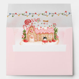 Gingerbread House Christmas Personalized Envelope | Zazzle
