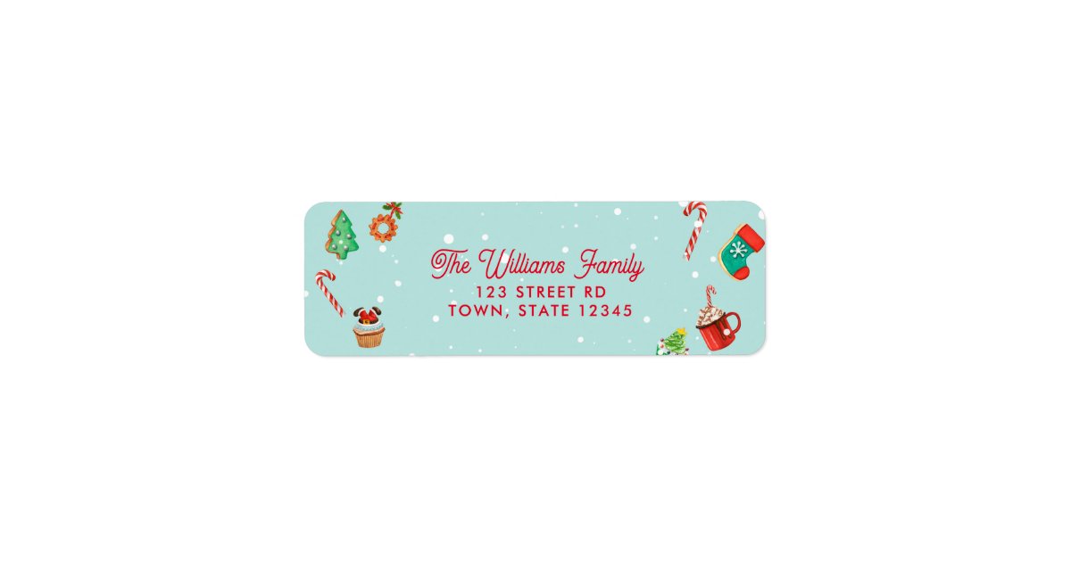 Gingerbread House Christmas Return Address Label | Zazzle