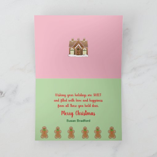 Gingerbread House Christmas- Secret Pal Holiday Card | Zazzle
