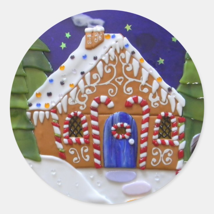 Gingerbread House Classic Round Sticker | Zazzle