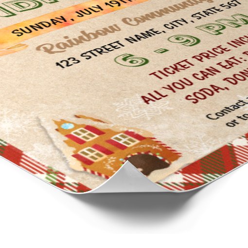 Gingerbread House Contest school template Poster | Zazzle