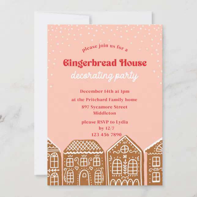 Gingerbread House Decorating Party Invitation | Zazzle