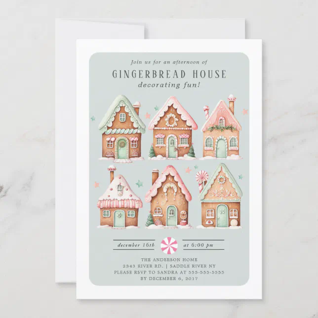 Gingerbread House Decorating Party Invitation | Zazzle