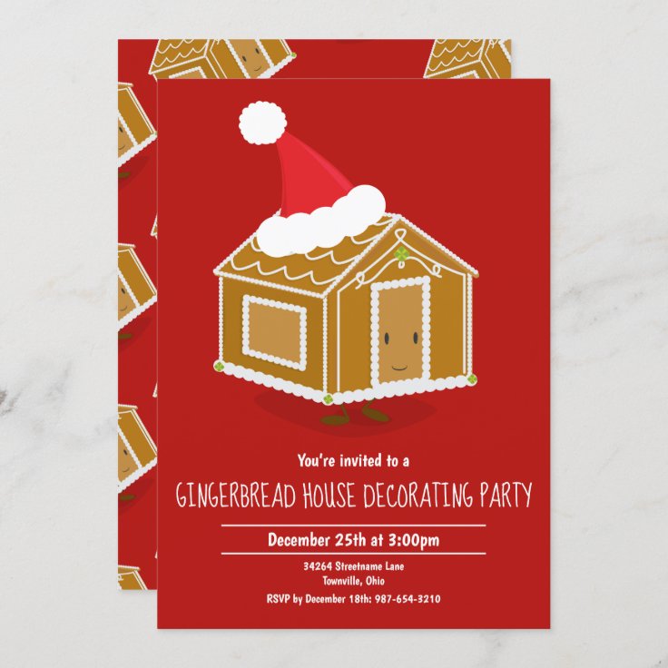 Gingerbread House Decorating Party Invitation | Zazzle