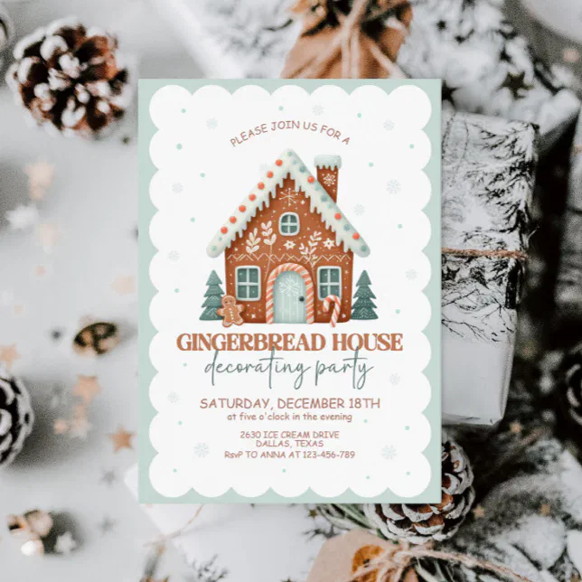 Gingerbread House Decorating Party Invitation | Zazzle