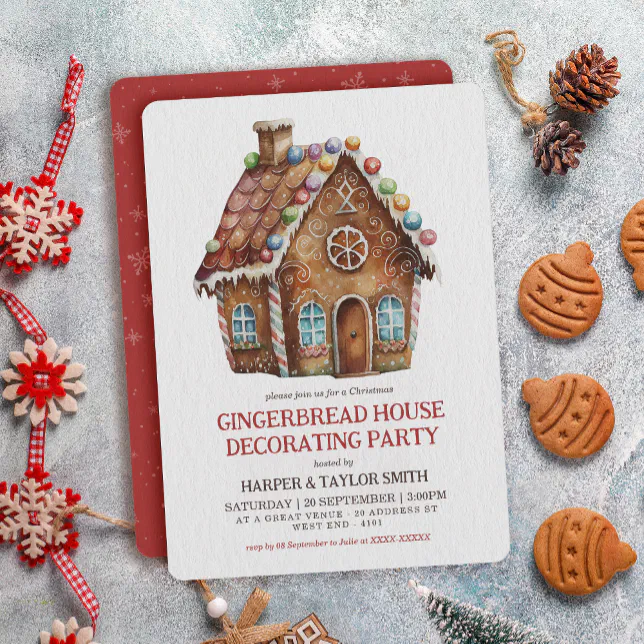 Gingerbread House Decorating Party Invitation | Zazzle