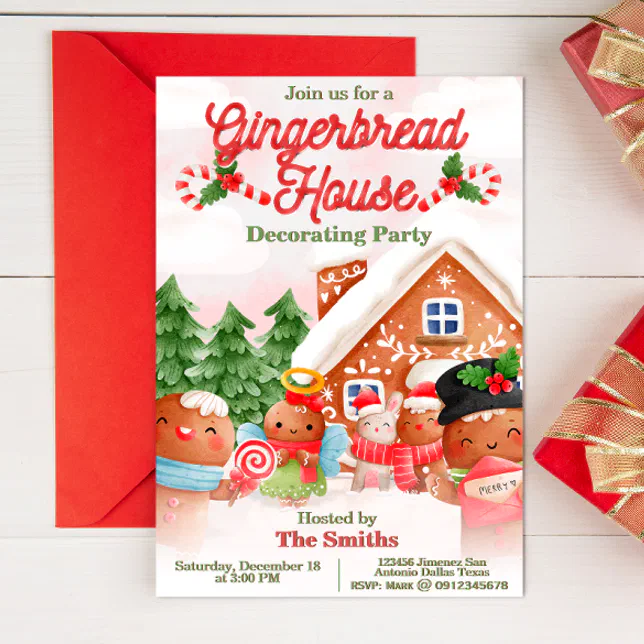 Gingerbread House Decorating Party Invitation | Zazzle