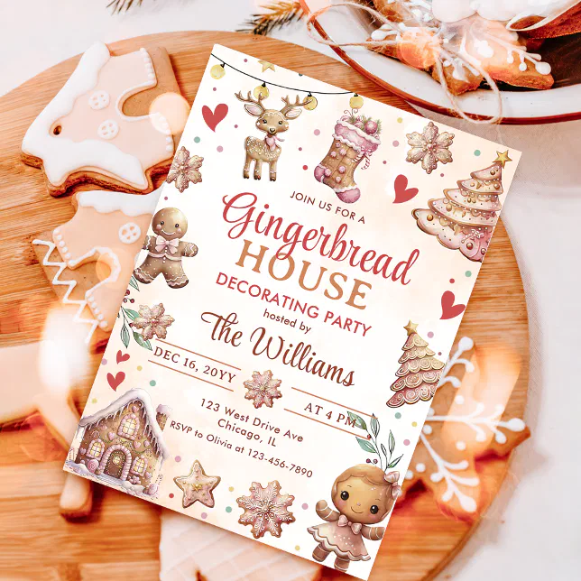 Gingerbread House Decorating Party Invitation | Zazzle
