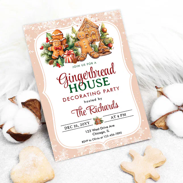 Gingerbread House Decorating Party Invitation | Zazzle