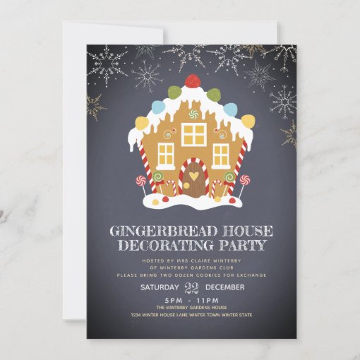 Gingerbread House Decorating Party Invitation | Zazzle