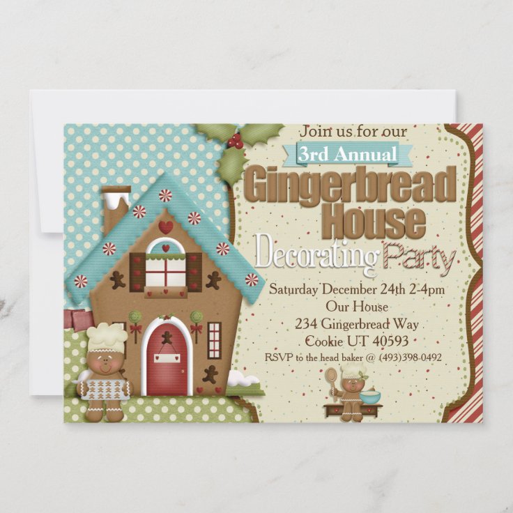 Gingerbread House Decorating Party Invitation | Zazzle