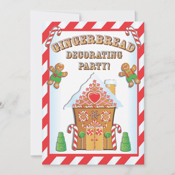 Gingerbread House Decorating Party Invitations | Zazzle.com