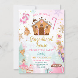 Gingerbread House Decorating Party Invite Cookie | Zazzle
