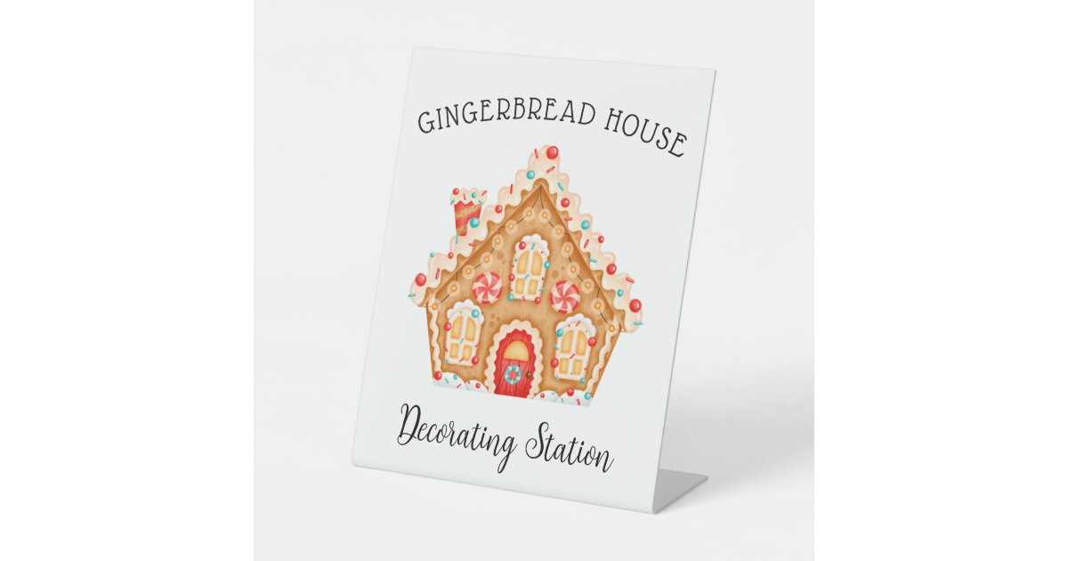 Gingerbread House Decorating Station Sign | Zazzle