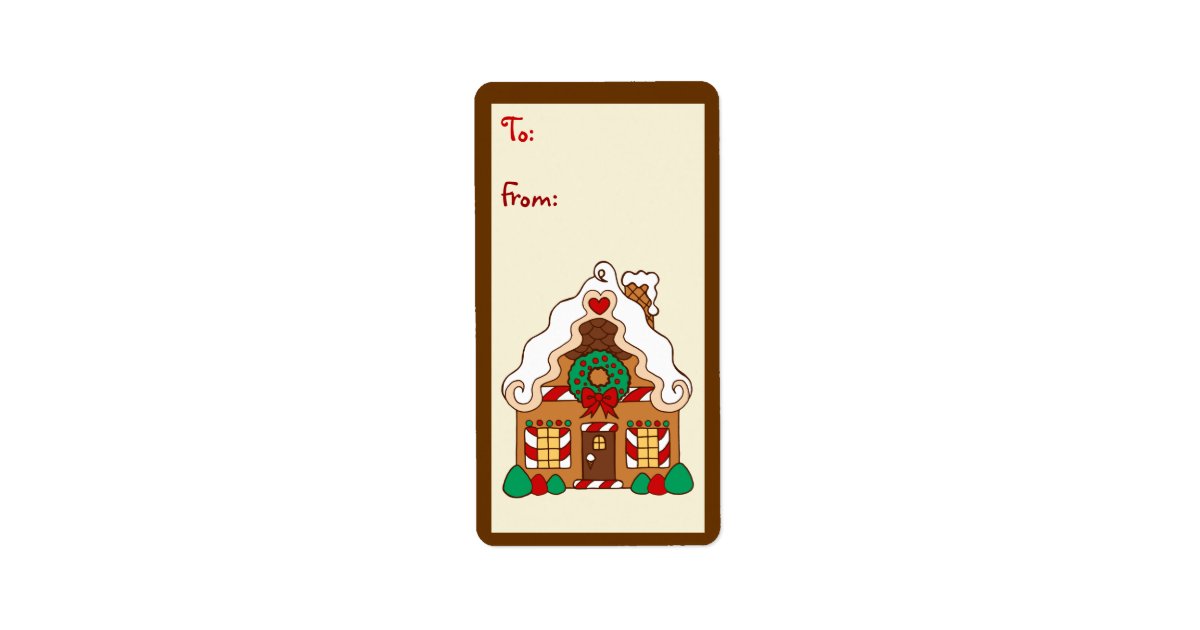 Gingerbread House Gift Tag Labels | Zazzle
