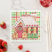 Gingerbread House Gingerbread Family Napkin | Zazzle