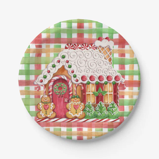 Gingerbread House Gingerbread Family Paper Plate | Zazzle
