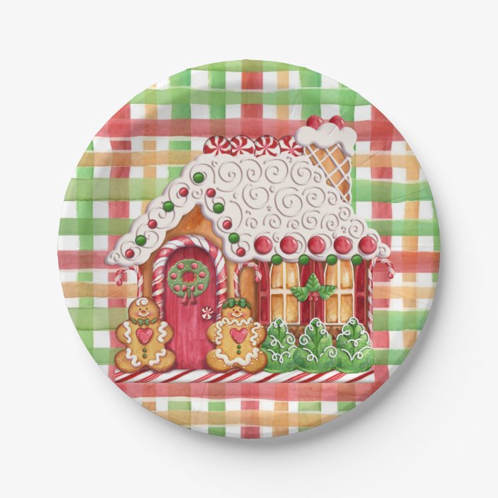 Gingerbread House Gingerbread Family Paper Plate | Zazzle.com