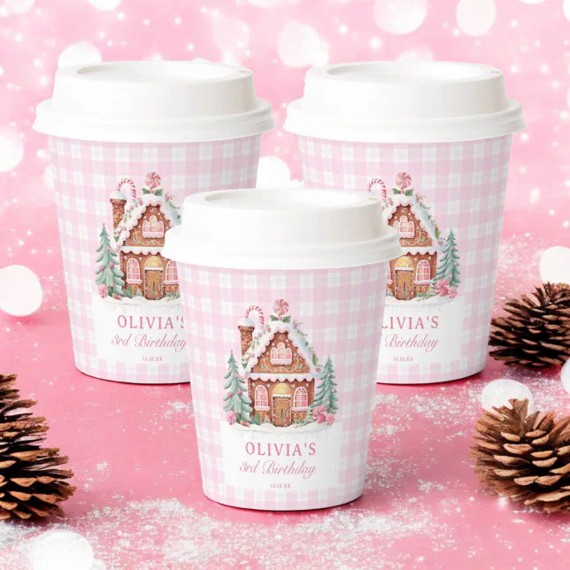 Gingerbread House Girl Birthday Party Paper Cups | Zazzle