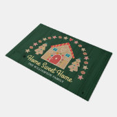 Gingerbread House Home Sweet Home Green Wood Doormat | Zazzle