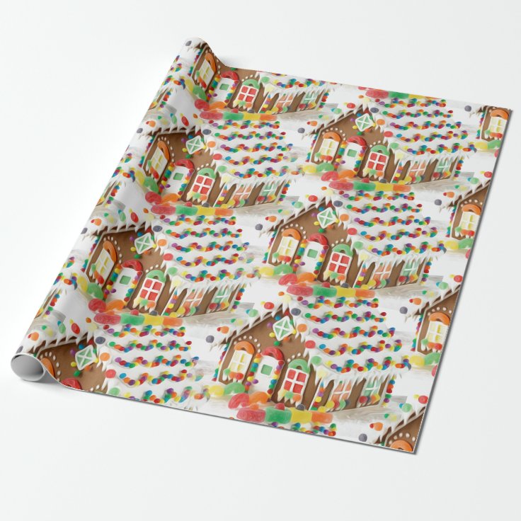 Gingerbread house kids Christmas Wrapping Paper | Zazzle