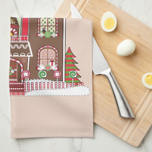 gingerbread house kitchen towel | Zazzle