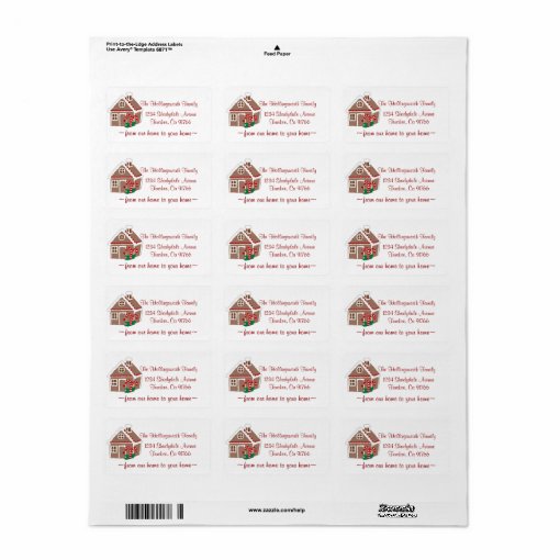 Gingerbread House Label | Zazzle
