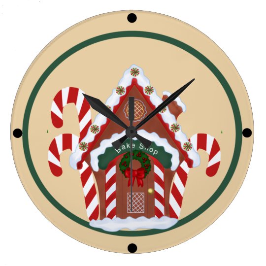 Gingerbread House Large Clock | Zazzle.com