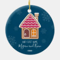 GIngerbread house our first home Christmas Ceramic Ornament | Zazzle