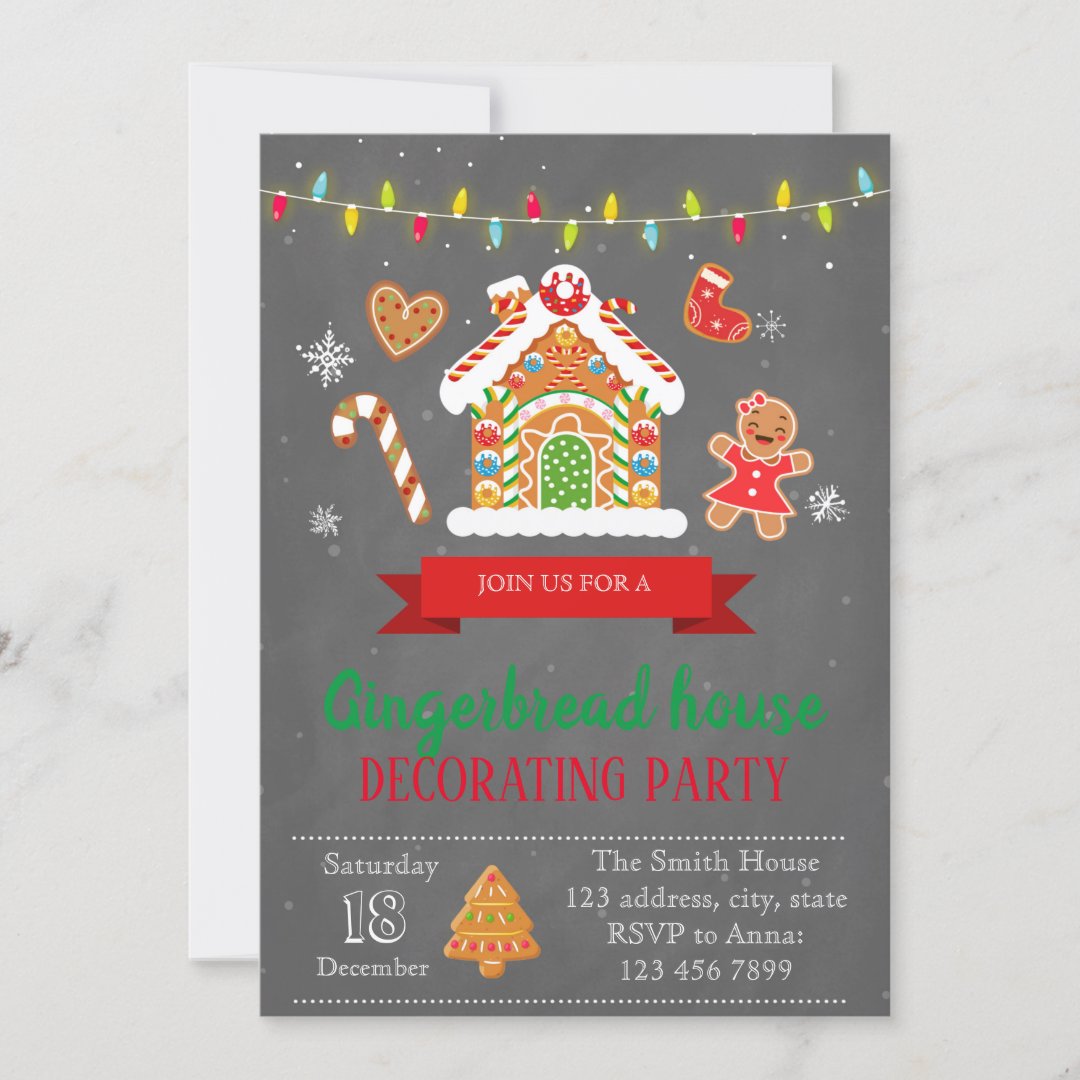 Gingerbread house party invitation | Zazzle