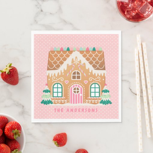 Gingerbread House | Personalized Napkins | Zazzle