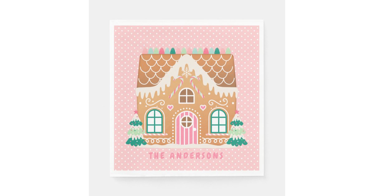 Gingerbread House | Personalized Napkins | Zazzle