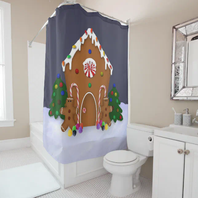 Gingerbread House Shower Curtain | Zazzle