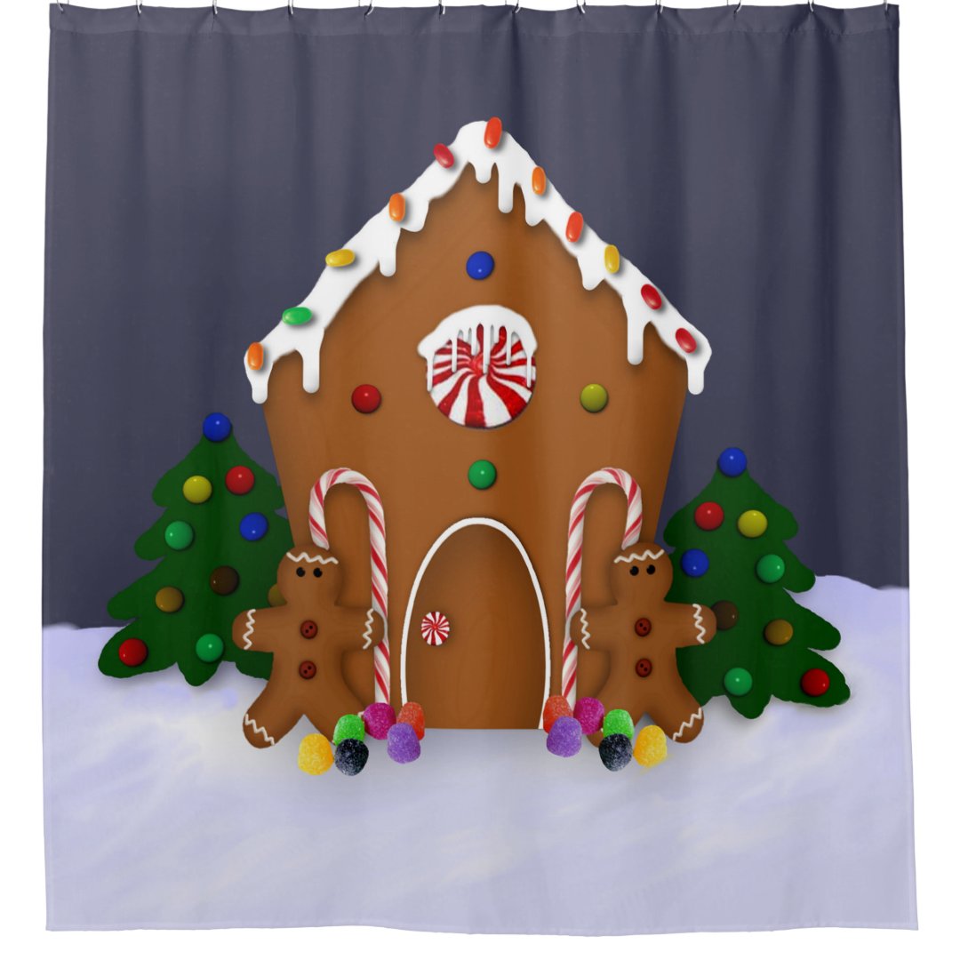 Gingerbread House Shower Curtain | Zazzle