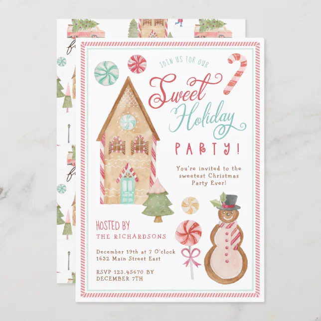 Gingerbread House Sweet Holiday Party Christmas Invitation | Zazzle