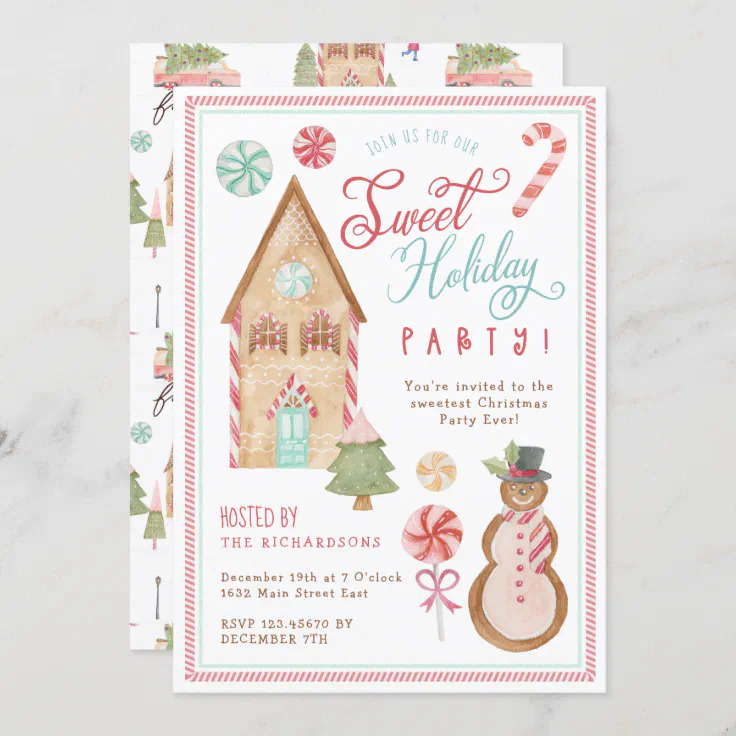 Gingerbread House Sweet Holiday Party Christmas Invitation | Zazzle